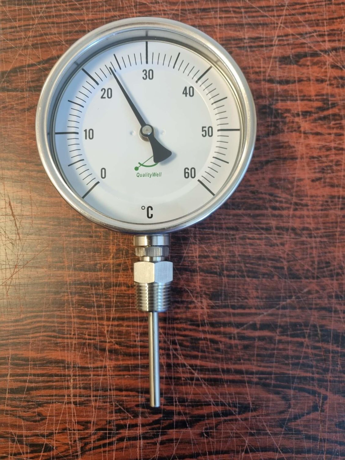 Analogt termometer i rustfritt stål - Impex Produkter